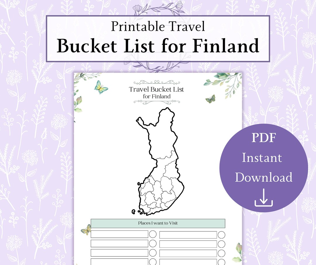 Finland Bucket List Printable PDF | Travel Bucket List | Travel to ...