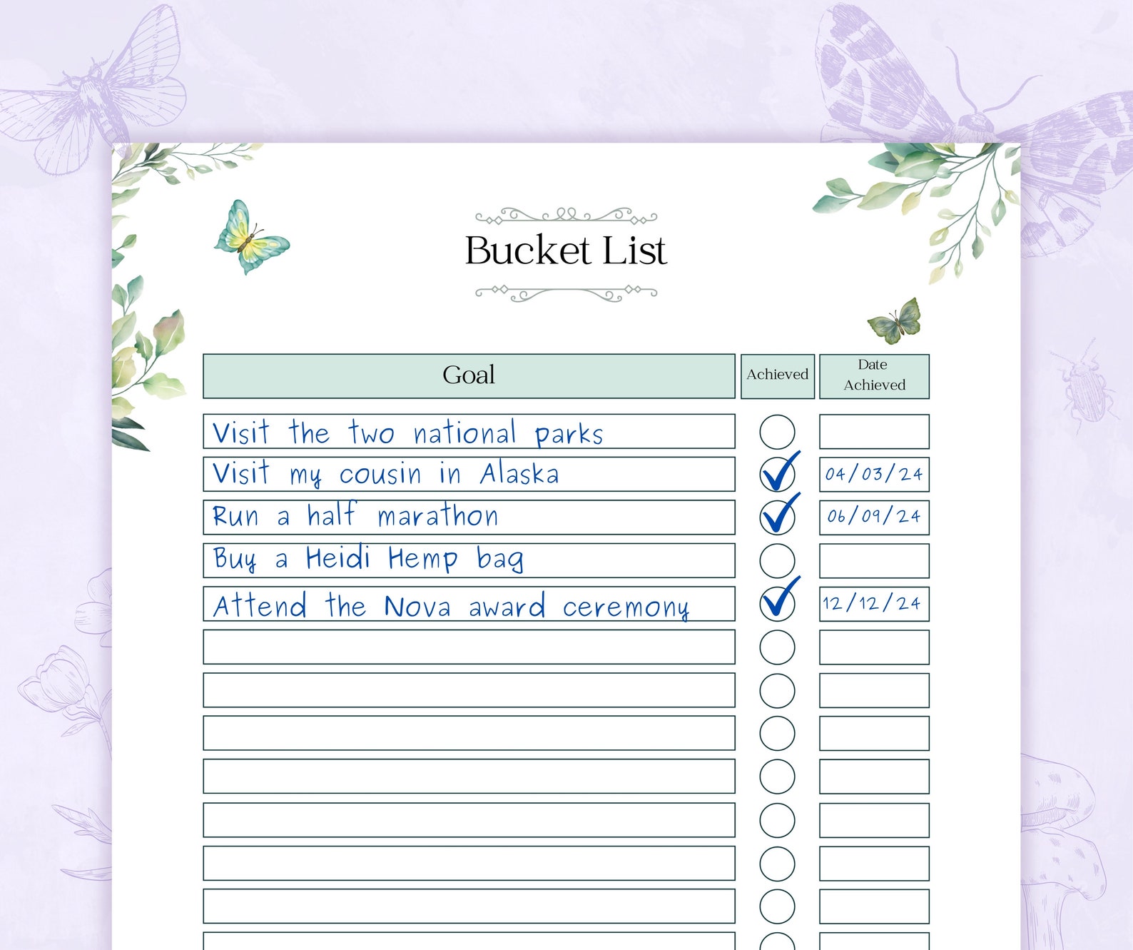 Bucket List Printable PDF | Action Plan Bucket Checklist | Task Tracker ...