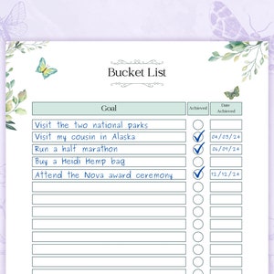 Bucket List Printable PDF | Action Plan Bucket Checklist | Task Tracker ...