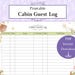 Cabin Guest Log Printable PDF | Cabin Guest Book Sheet | Visitor Log ...