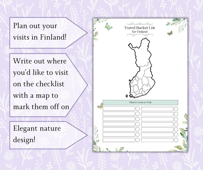 Finland Bucket List Printable PDF | Travel Bucket List | Travel to ...
