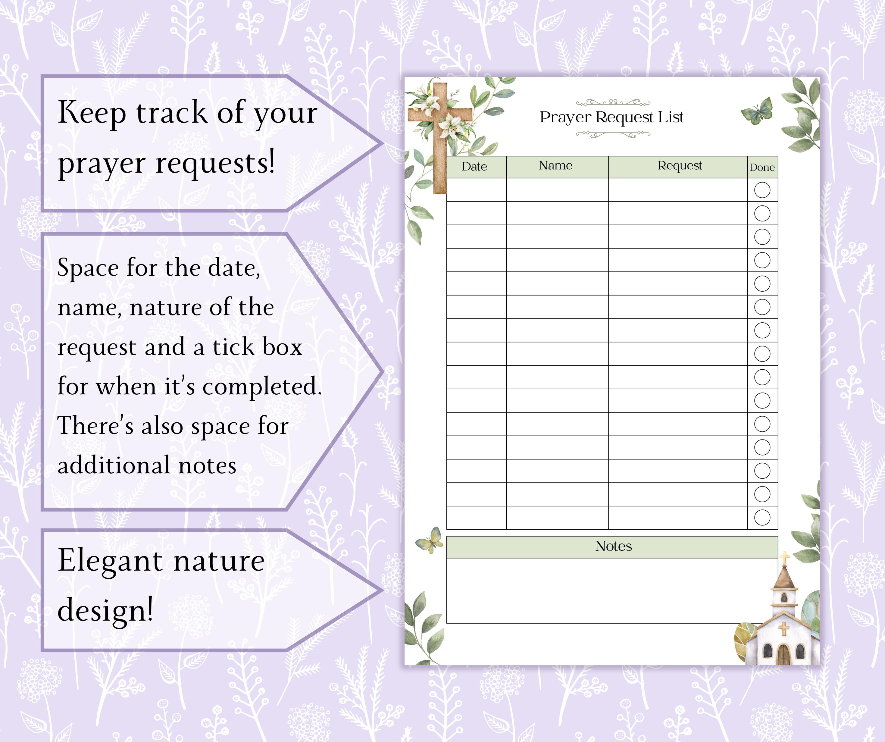 Prayer Request Bundle Printable PDF | Prayer Request List | Prayer ...