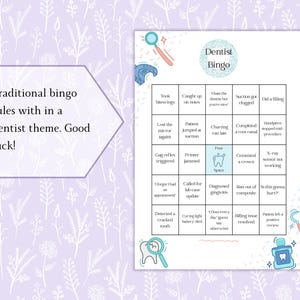 Dentist Bingo Printable PDF | Medical Field Bingo | Dental Bingo Sheet ...