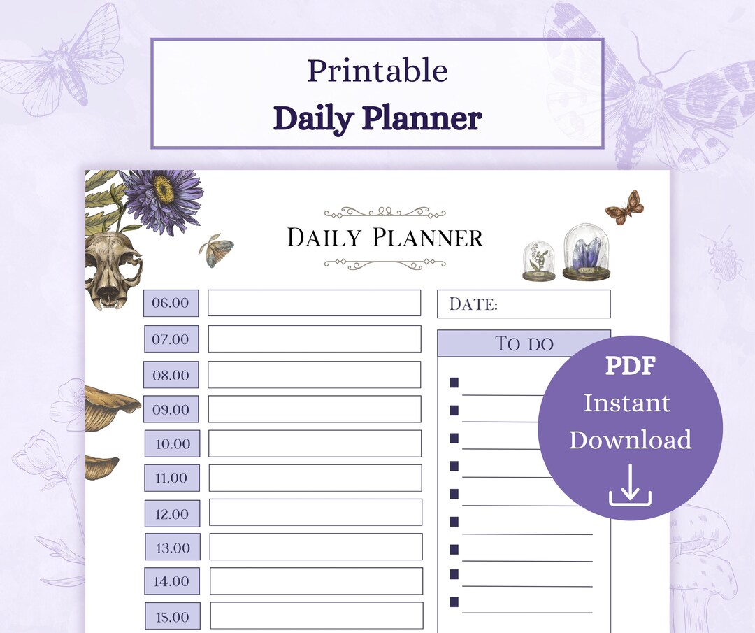 Daily Planner Printable PDF | Productivity Planner | Daily Log | to Do ...