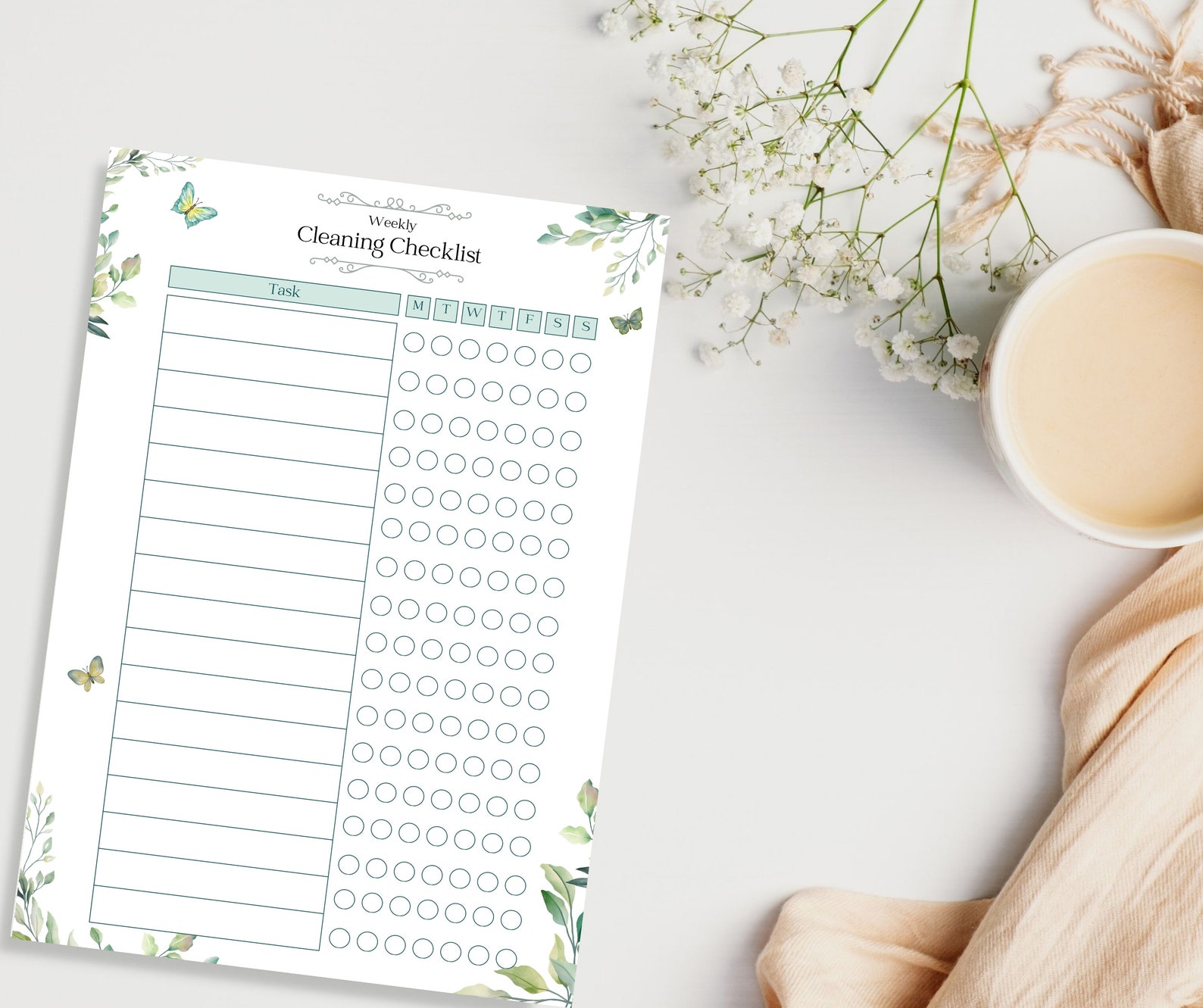 Weekly Cleaning Checklist Printable PDF | Cleaning Schedule | Chore to ...