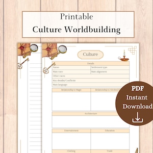 DM Worldbuilding; Culture Printable PDF | DM Starter Kit | Dnd Campaign ...