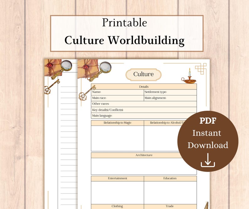 DM Worldbuilding; Culture Printable PDF | DM Starter Kit | Dnd Campaign ...