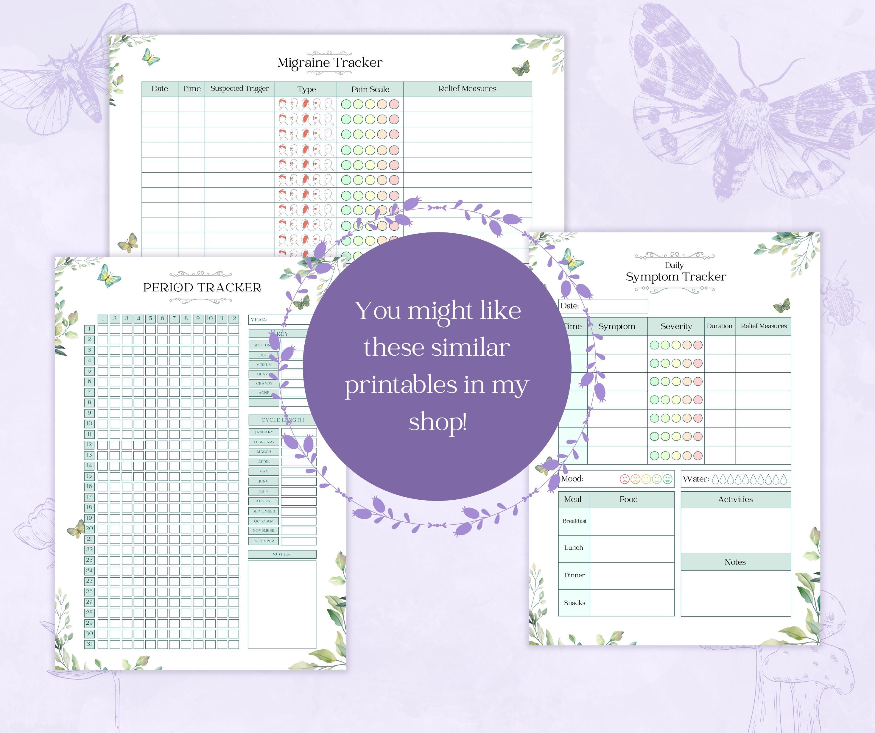 Pots Syndrome Tracker Printable PDF | Symptom Journal | Medical Tracker ...