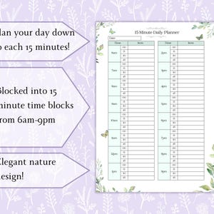 15 Minute Planner Printable PDF | Daily 15 Minutes Planner | Task ...