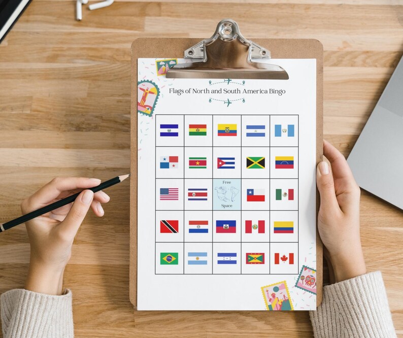 North and South America Flag Bingo Game Printable PDF, American ...