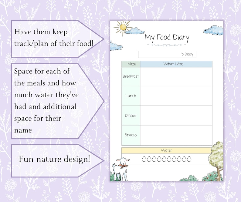 My Food Diary Printable PDF | Mealtime Chart | Toddler Meal Plan | Kids ...