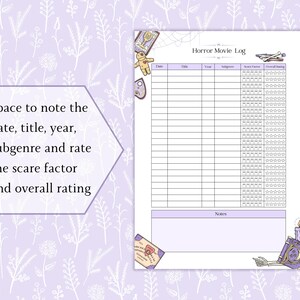 Horror Movie Review Journal Bundle Printable PDF | Horror Movie Log ...
