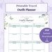 Travel Outfit Planner Printable PDF | Travel Packing List Clothes ...