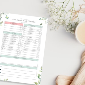 First Day of Work Checklist Printable PDF | New Job Checklist | Career ...