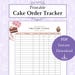Cake Sales Tracker Printable PDF | Food Order Tracker | Cake Order ...