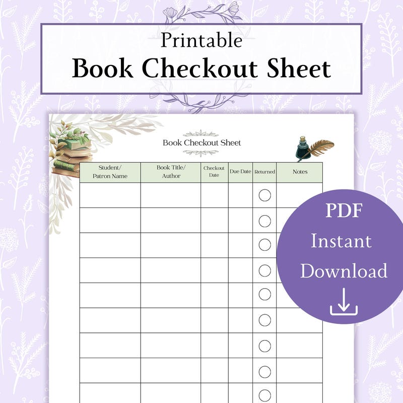 Library Checkout Cards - Etsy