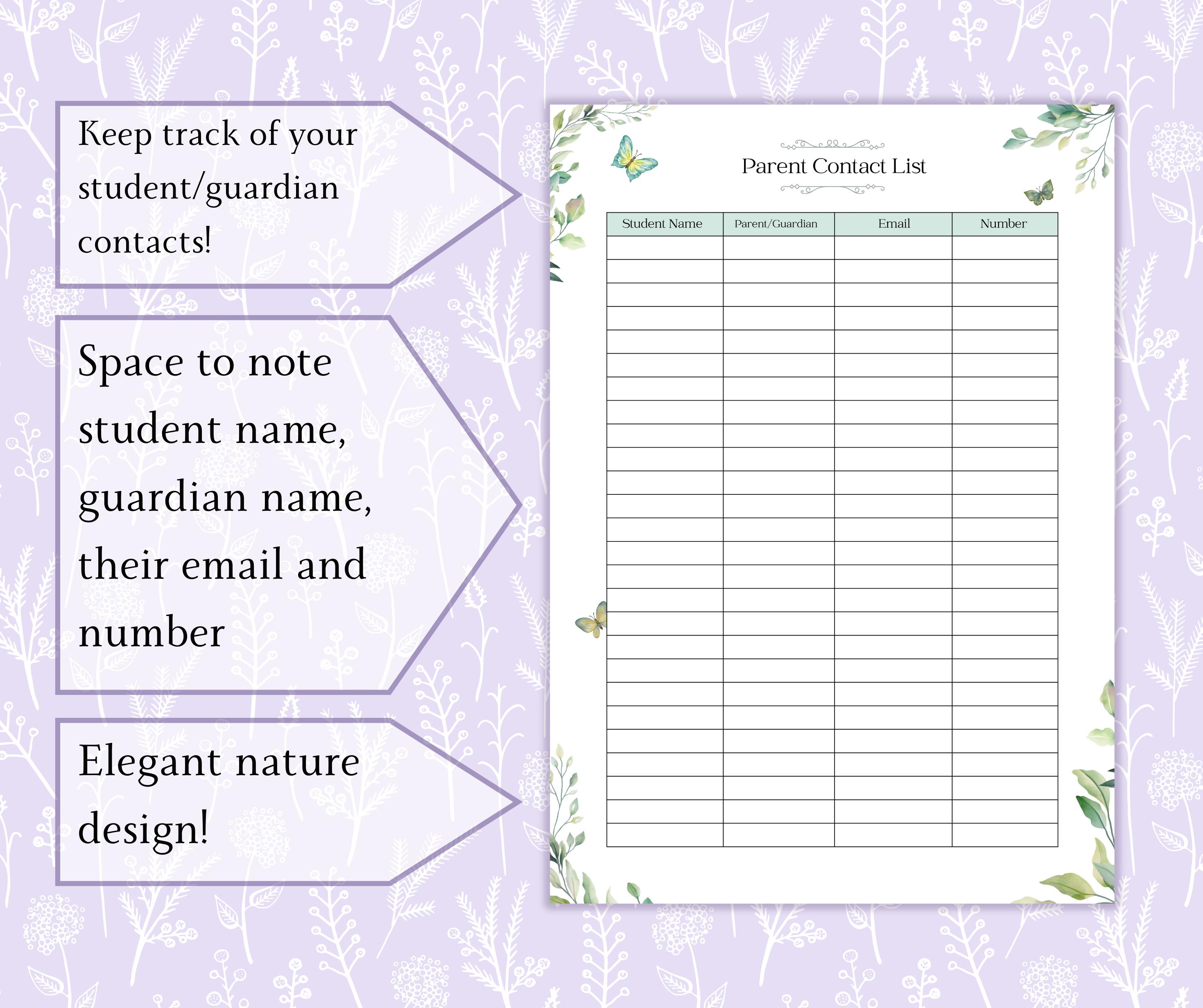 Parent Communication Log Bundle Printable PDF | Parent Contact Log ...