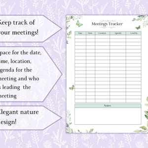 Meeting Tracker Printable PDF | Meeting Log | Communication Log | Staff ...
