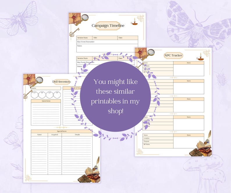 Dnd Session Notes Printable PDF | Dnd Handouts | Dnd Player Journal ...