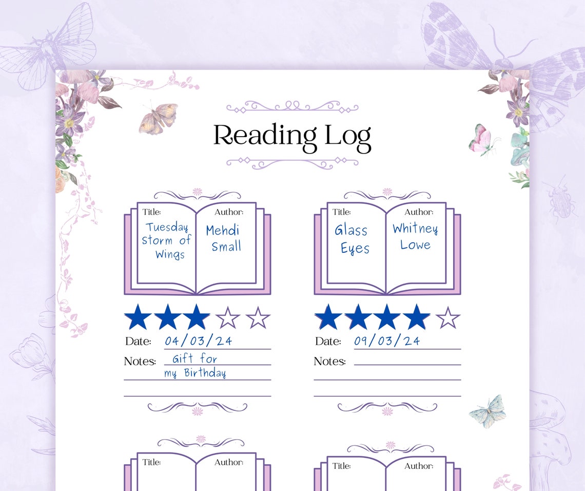 Reading Log Printable PDF | Book Reviews | Book Tracker | Reading ...