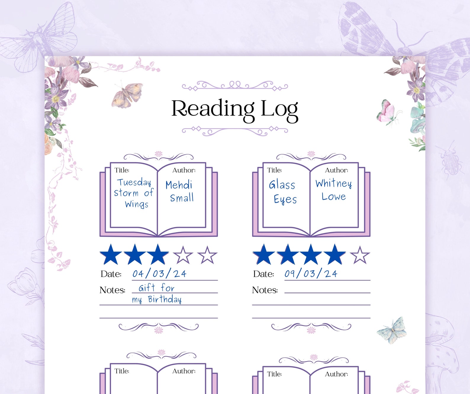 Reading Log Printable PDF | Book Reviews | Book Tracker | Reading ...