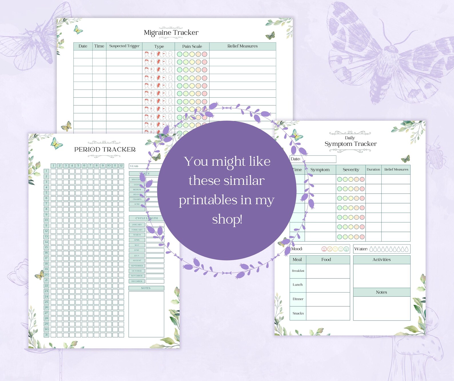 Flare up Tracker Printable PDF | Symptom Tracker | Flare up Journal ...