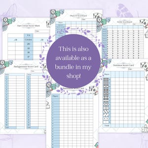 Games Scoreboard Sheets Printable PDF | Rummikub Score Card | Dominos ...