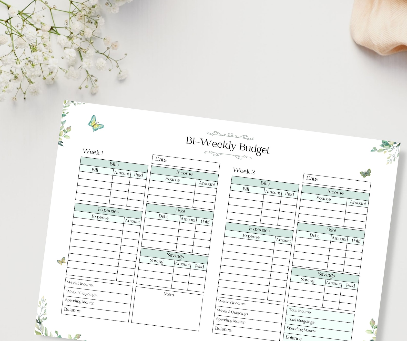 Biweekly Budget Planner Printable PDF | Budget Tracker | Financial ...