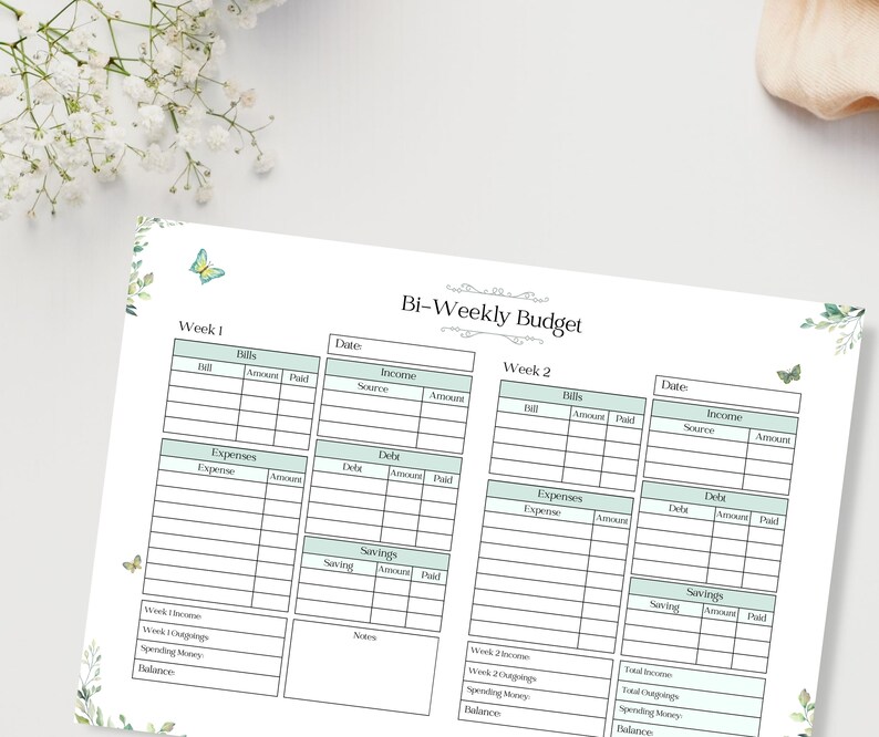 Biweekly Budget Planner Printable PDF | Budget Tracker | Financial ...