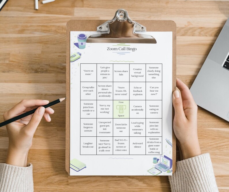 Zoom Call Bingo Printable PDF | Remote Work Bingo | Meeting Bingo ...