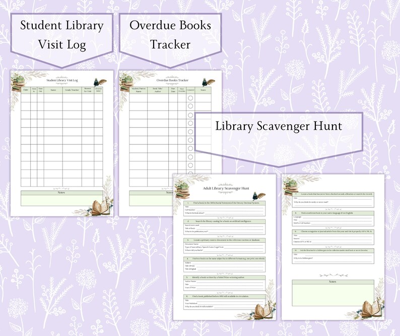 Librarian Forms Bundle Printable PDF | Library Management Form Pack ...