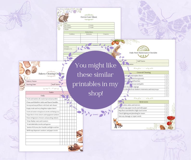 Kennel Cleaning Checklist Printable PDF, Veterinary Cleaning Form, Pet ...