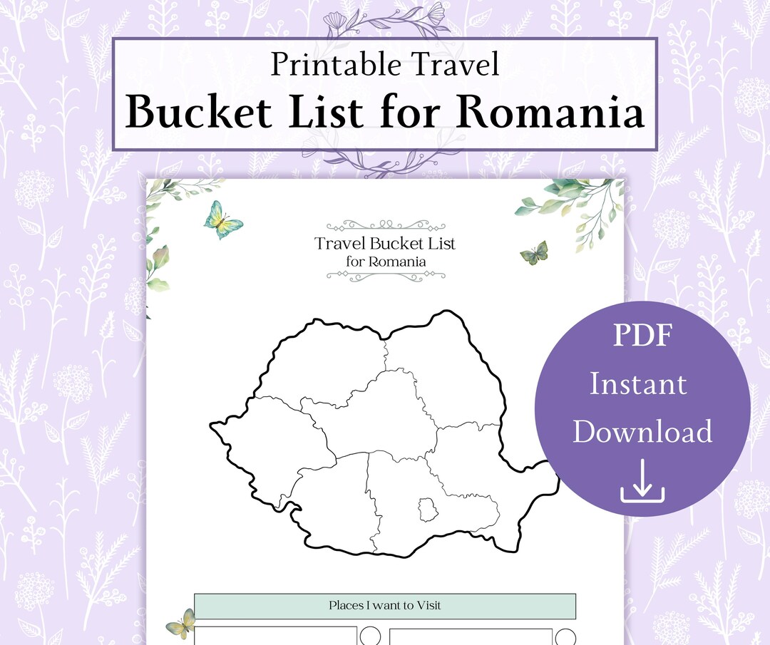 Romania Bucket List Printable PDF | Travel Bucket List | Romania ...