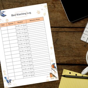Bird Watching Log Printable PDF | Bird Nerd | Bird Diary | Bird ...