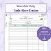 Daily Trade Fair Tracker Printable PDF | Craft Show Tracker | Inventory ...
