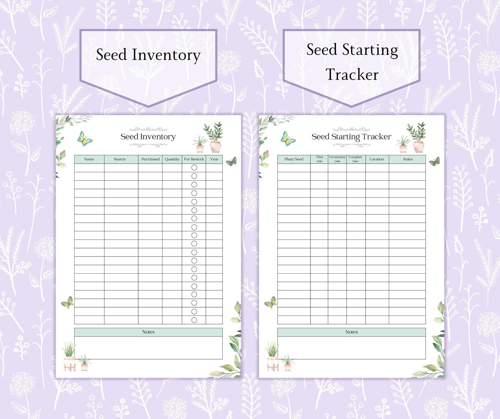 Seed Log Bundle Printable PDF | Seed Starting Tracker | Seed Inventory ...