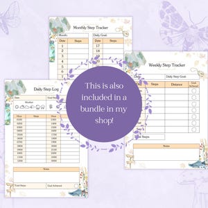 Monthly Step Tracker Printable PDF | Walking Log Template | Step Record ...