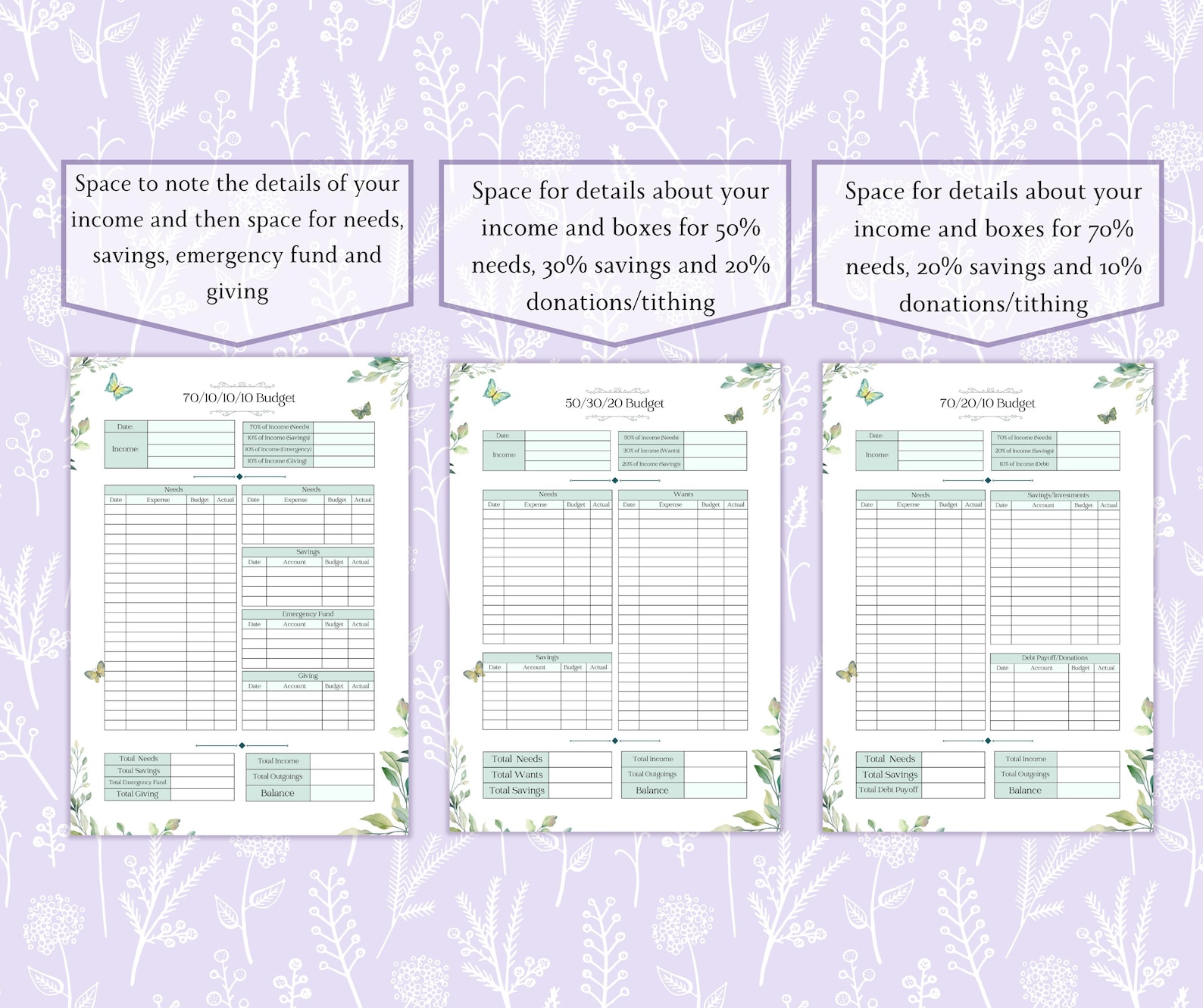 Budget Allocating Bundle Printable PDF | Finance Strategies | 50 30 20 ...