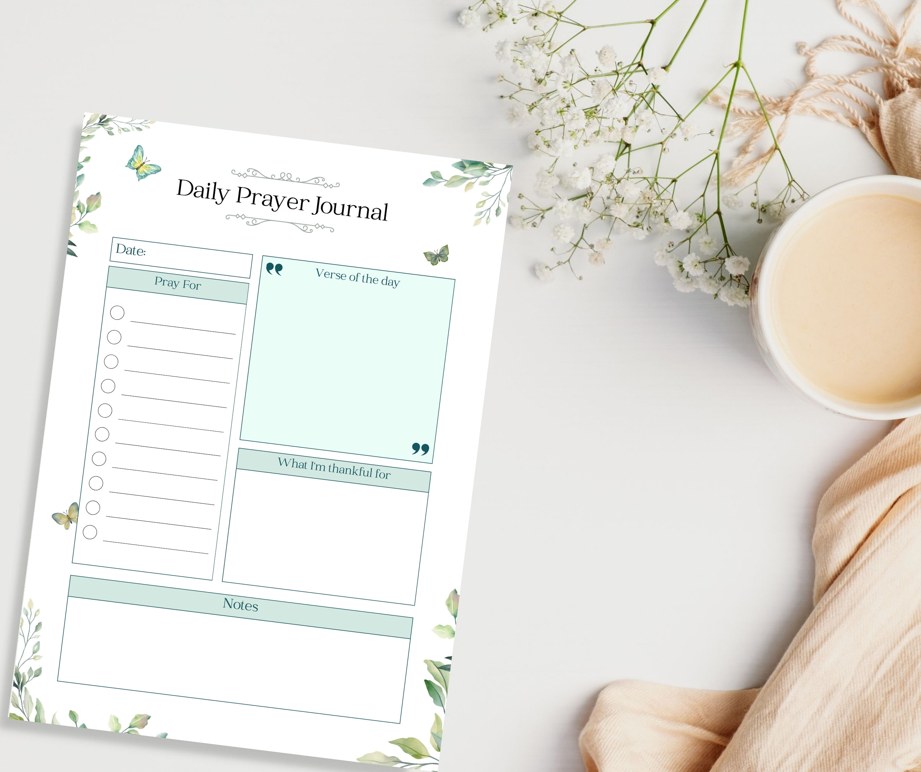 Prayer Journal Printable PDF | Daily Prayer Planner | Bible Study ...