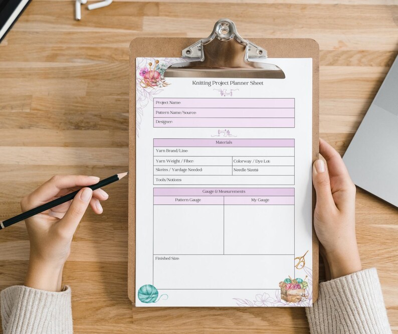 Knitting Project Planner Printable PDF, Knitting Planner, Knitting ...