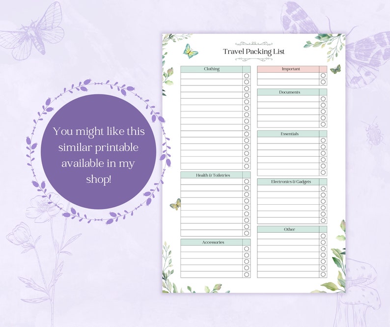 Beauty Packing List Printable PDF | Makeup Packing List | Beauty Travel ...