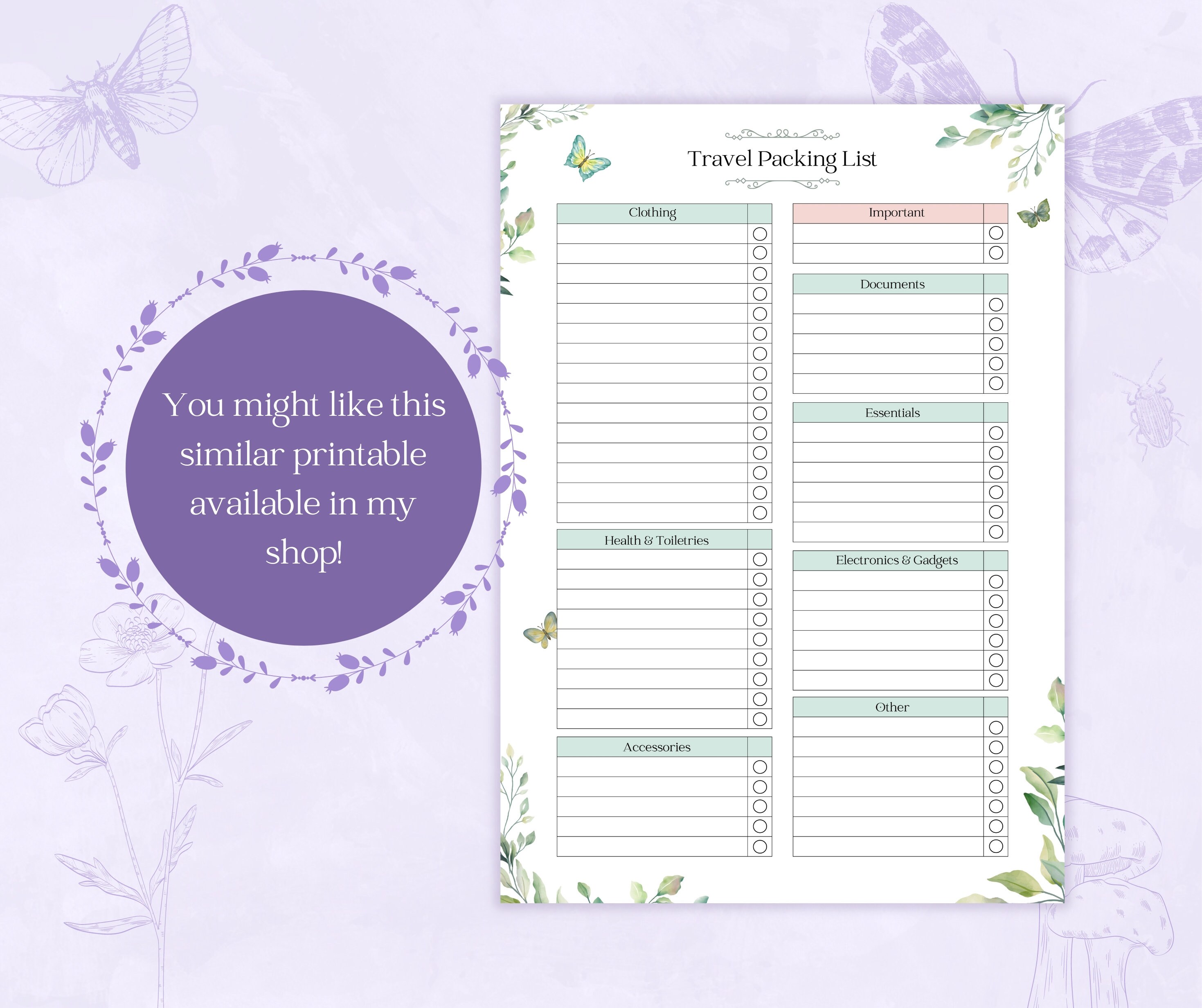 Beauty Packing List Printable PDF | Makeup Packing List | Beauty Travel ...