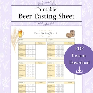 Beer Tasting Sheet Printable PDF | Beer Journal | Oktoberfest Games ...