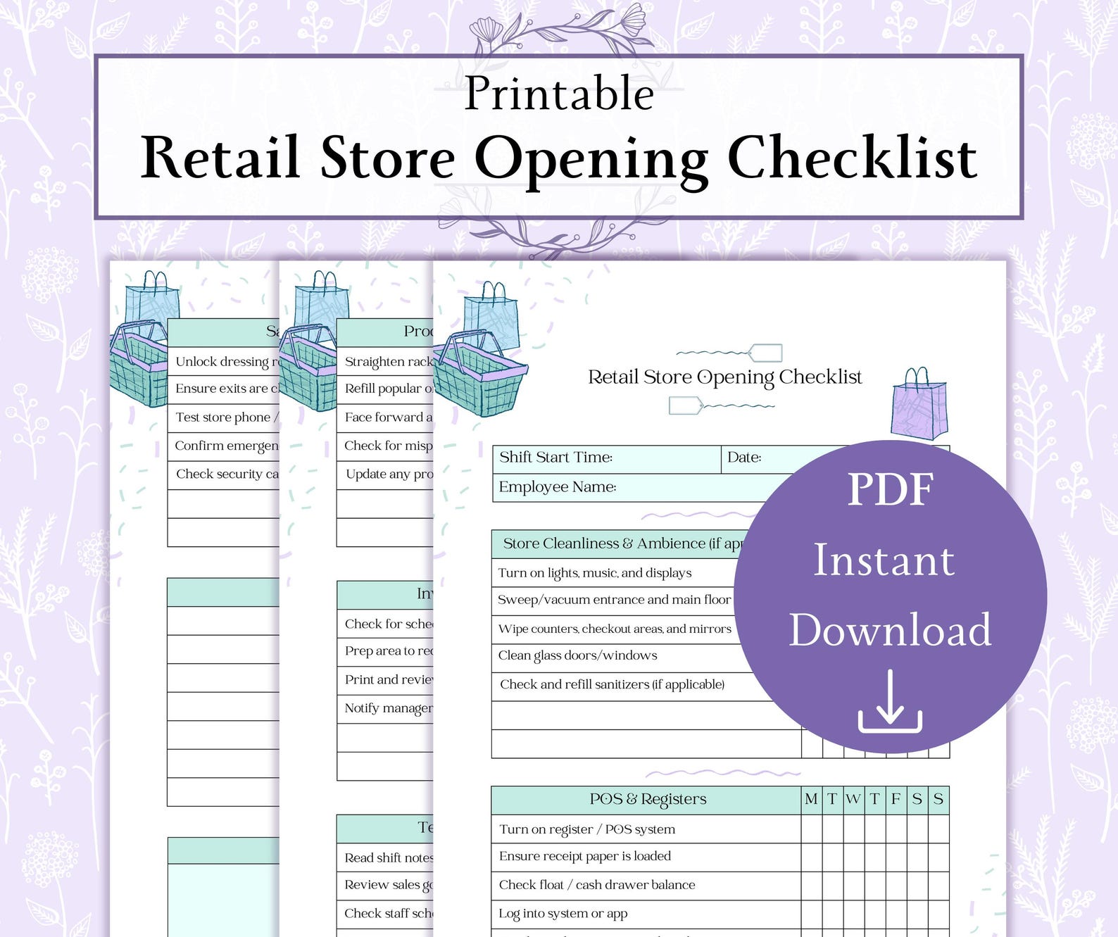 Retail Store Opening Checklist Printable PDF | Retail Checklist | Store ...