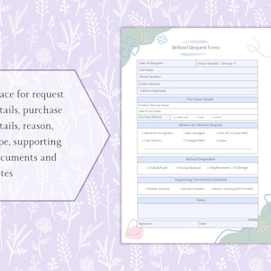 Refund Request Form Printable PDF | Printable Refund Form | Customer ...