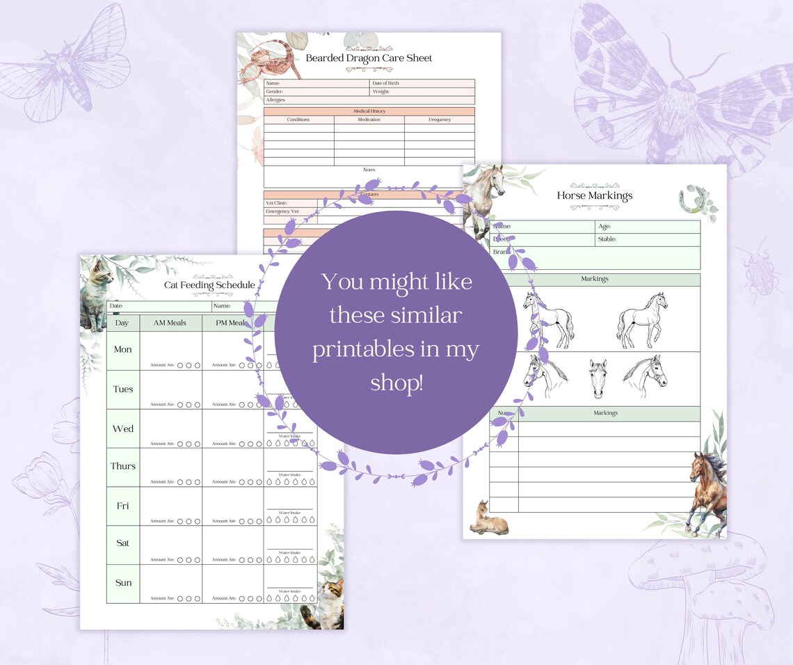 Kennel Checklist Printable PDF | Animal Checklist Veterinary Records ...