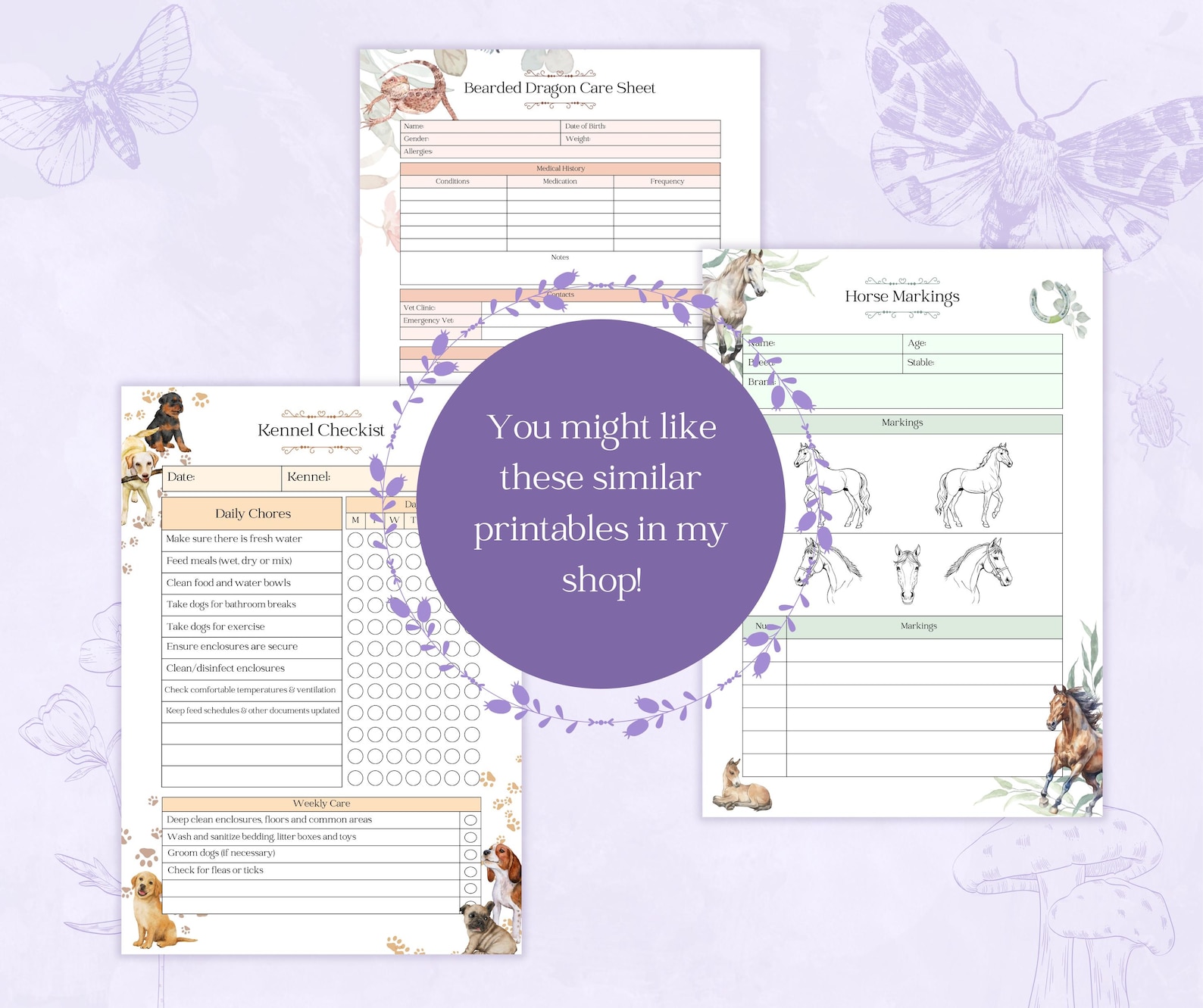 Cat Report Card Sheet Printable PDF | Cat Info Sheet | Cat Daily Log ...