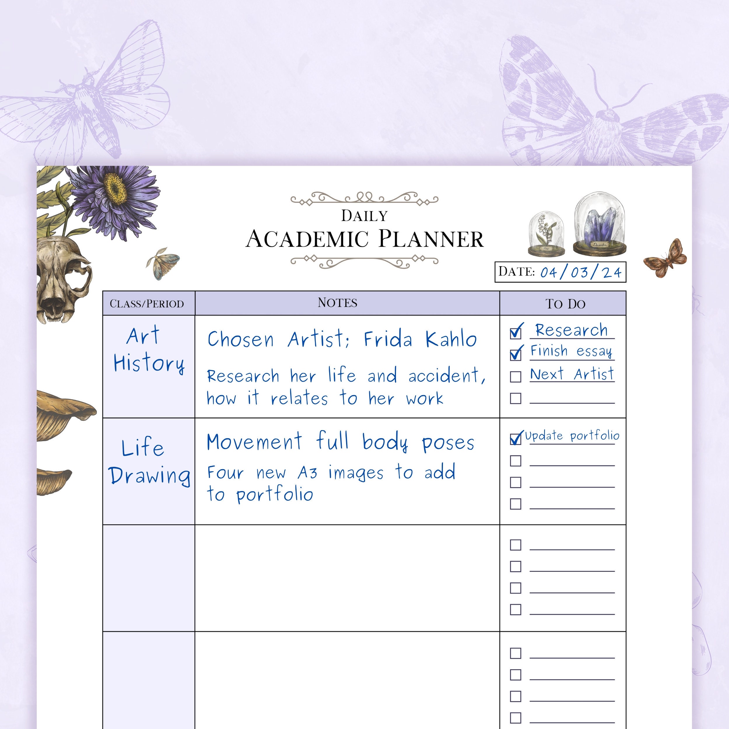 Academic Planner Printable PDF | Daily Witchy Planner | College Planner ...