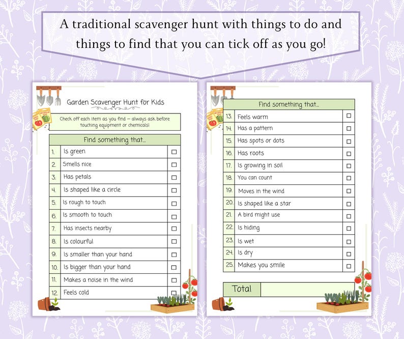 Garden Scavenger Hunt for Kids Printable PDF, Outdoor Nature Activity ...