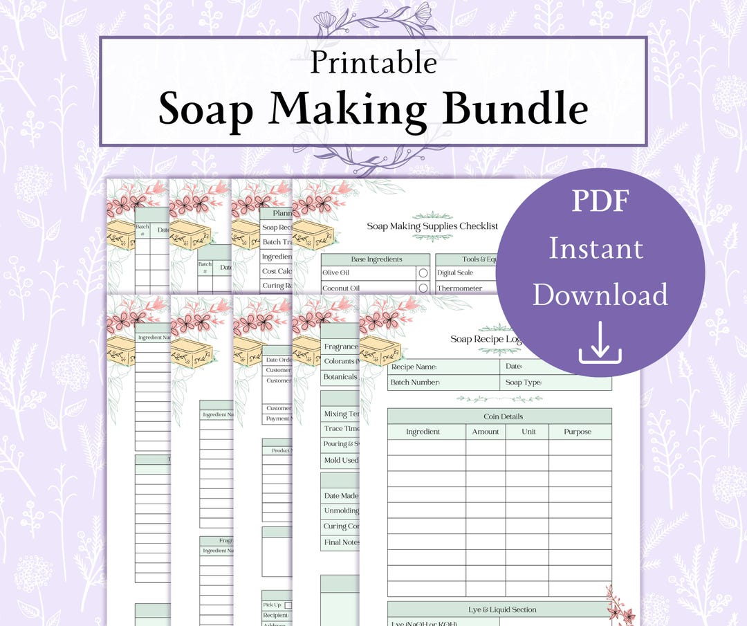 Soap Maker Bundle Printable PDF, Soap Business Planner, Soap Maker ...